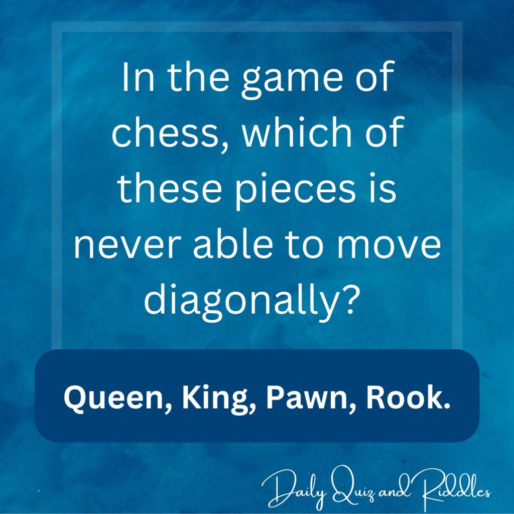 In the game of chess, which one cannot move diagonally - Daily Quiz and ...