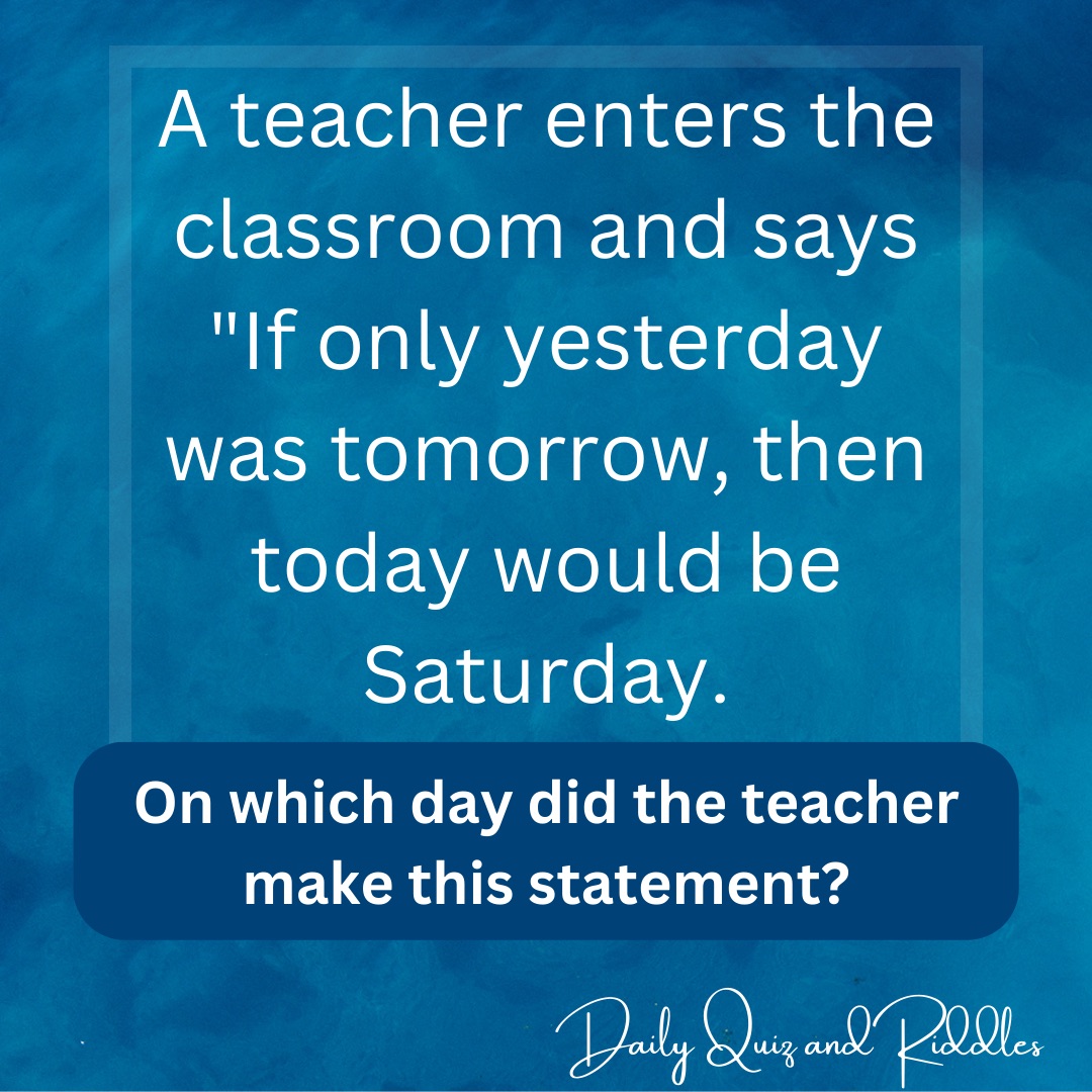 If only yesterday was tomorrow, then today would be Saturday - Daily ...