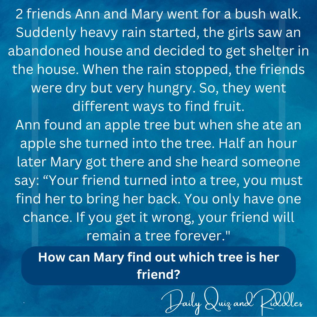 Ann, Mary, and the Apple Tree - Daily Quiz and Riddles