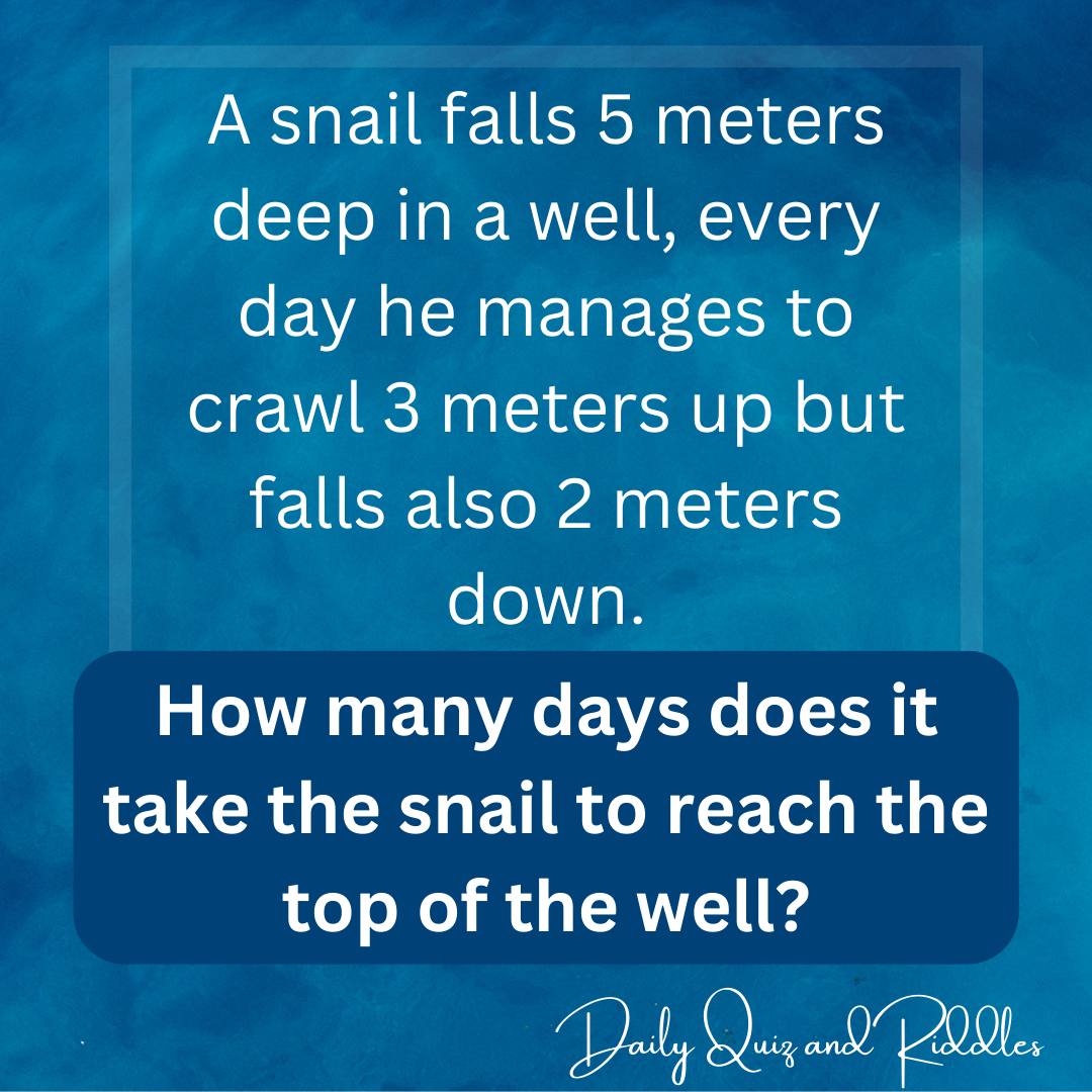 How many days does it take the snail to reach the top of the well ...
