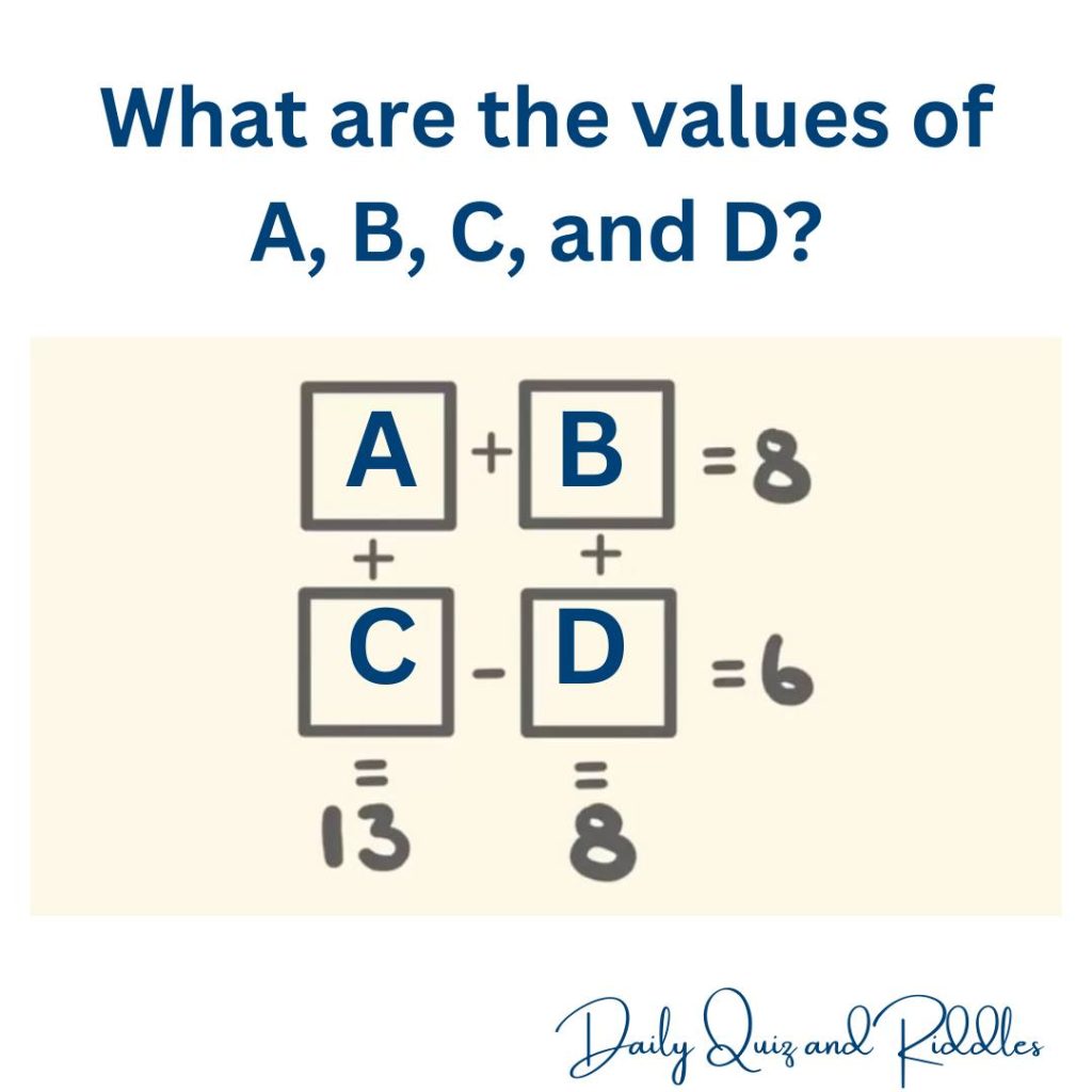 Find the values - Daily Quiz and Riddles