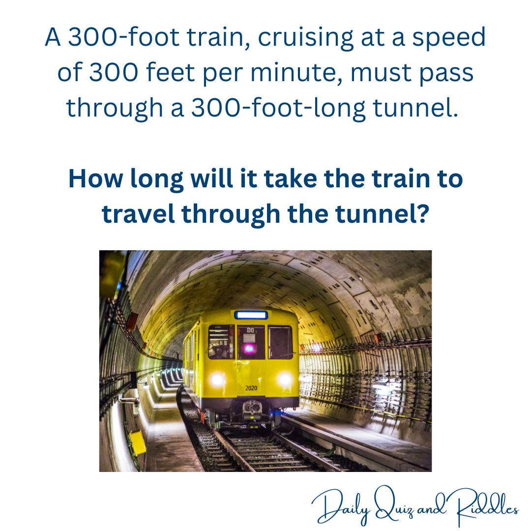 How long will it take the train to travel through the tunnel? - Daily ...