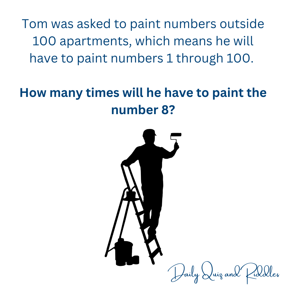 How many times will Tom have to paint the number 8? - Daily Quiz and ...