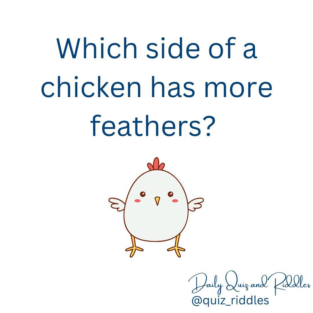 Which side of a chicken has more feathers? - Daily Quiz and Riddles