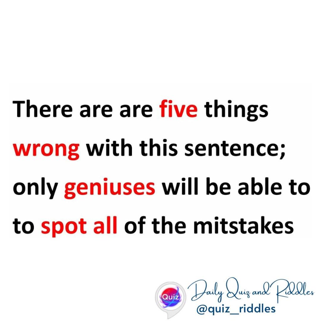 Find the five mistakes - Daily Quiz and Riddles