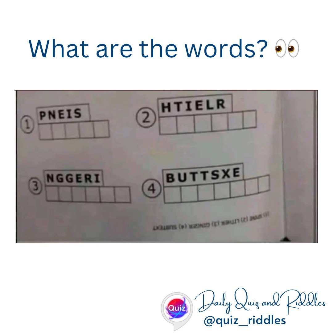 What are the words? - Daily Quiz and Riddles